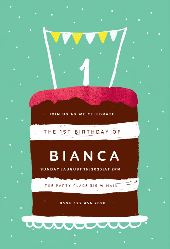 Huge Cake - Birthday Invitation Template (Free) | Greetings Island