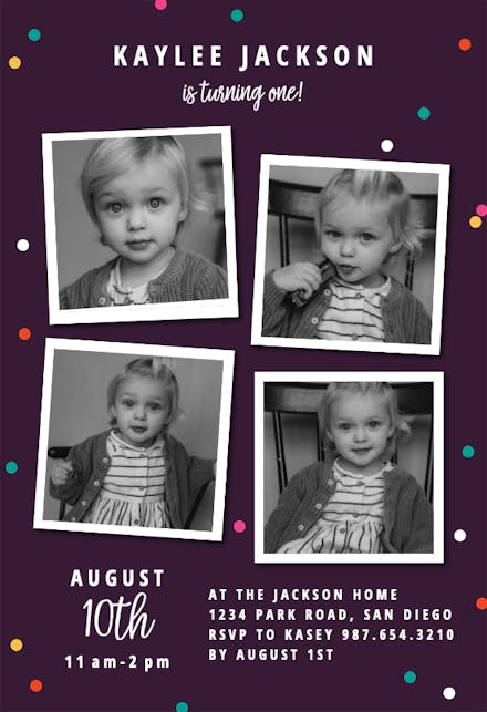 Multi Photo - Birthday Invitation Template (Free) | Greetings Island