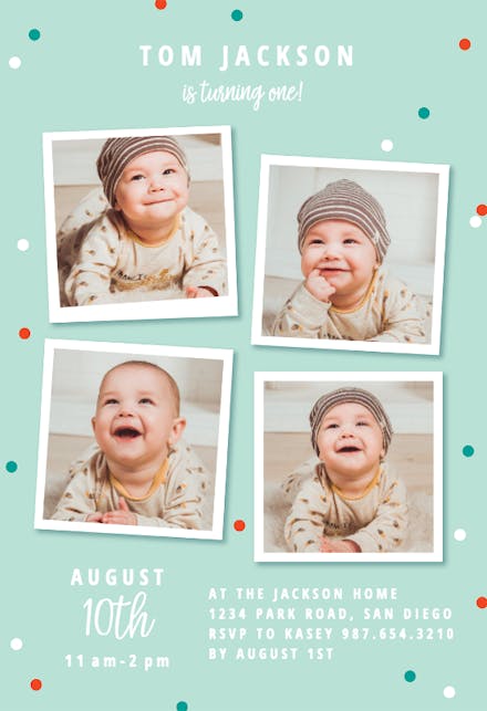 Multi Photo - Birthday Invitation Template (Free) | Greetings Island