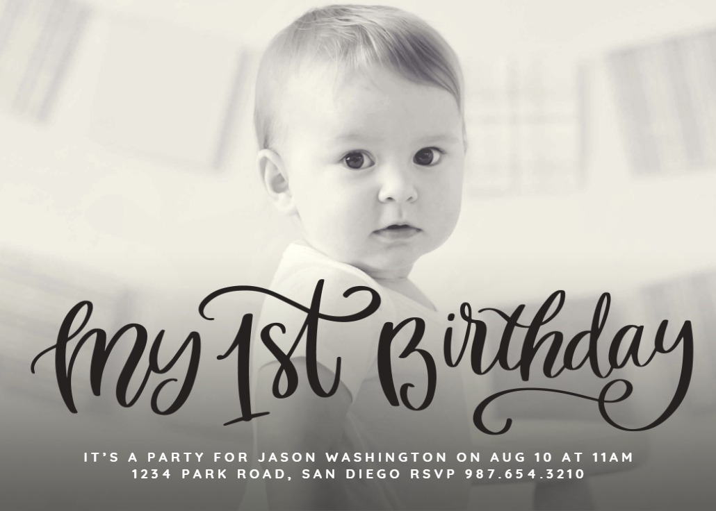 My 1st Birthday - 1st Birthday Invitation Template (Free) | Greetings ...