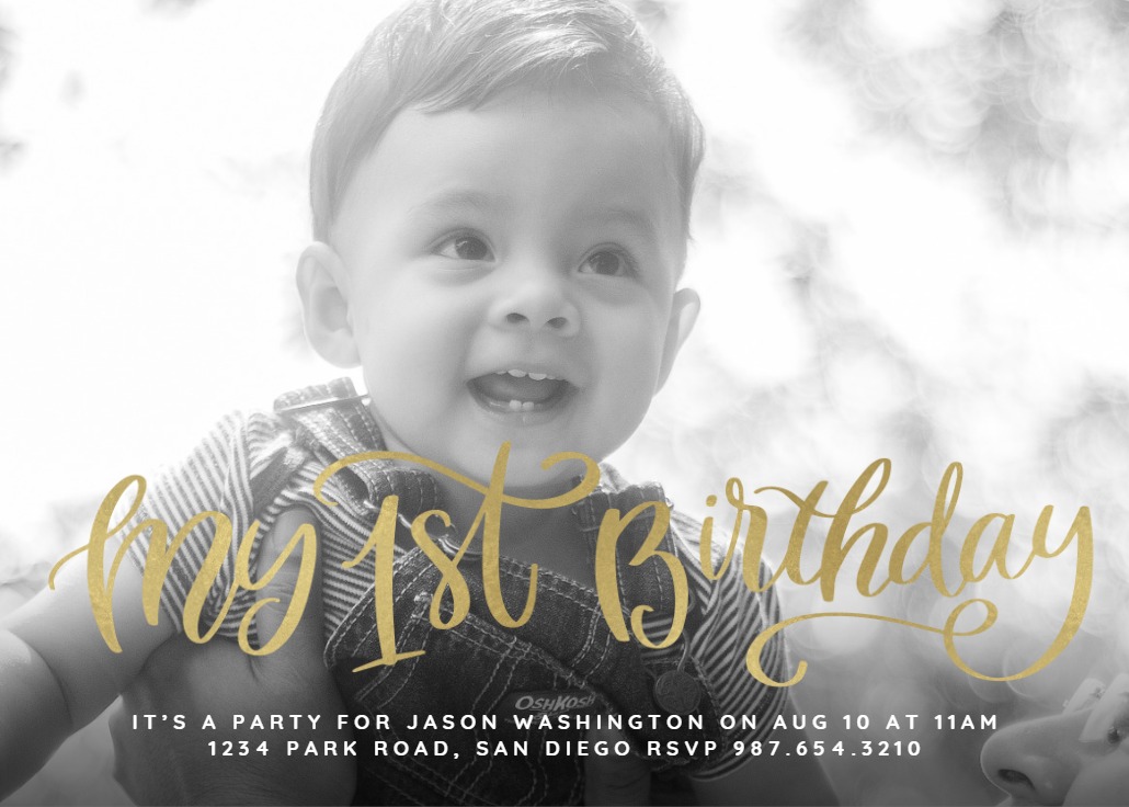 My 1st Birthday - 1st Birthday Invitation Template (Free) | Greetings ...