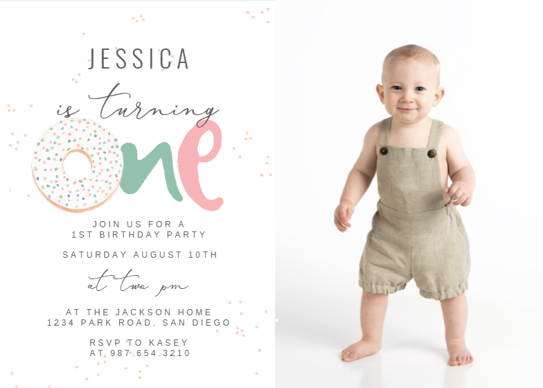 Oh Donut Photo - Birthday Invitation Template (Free) | Greetings Island