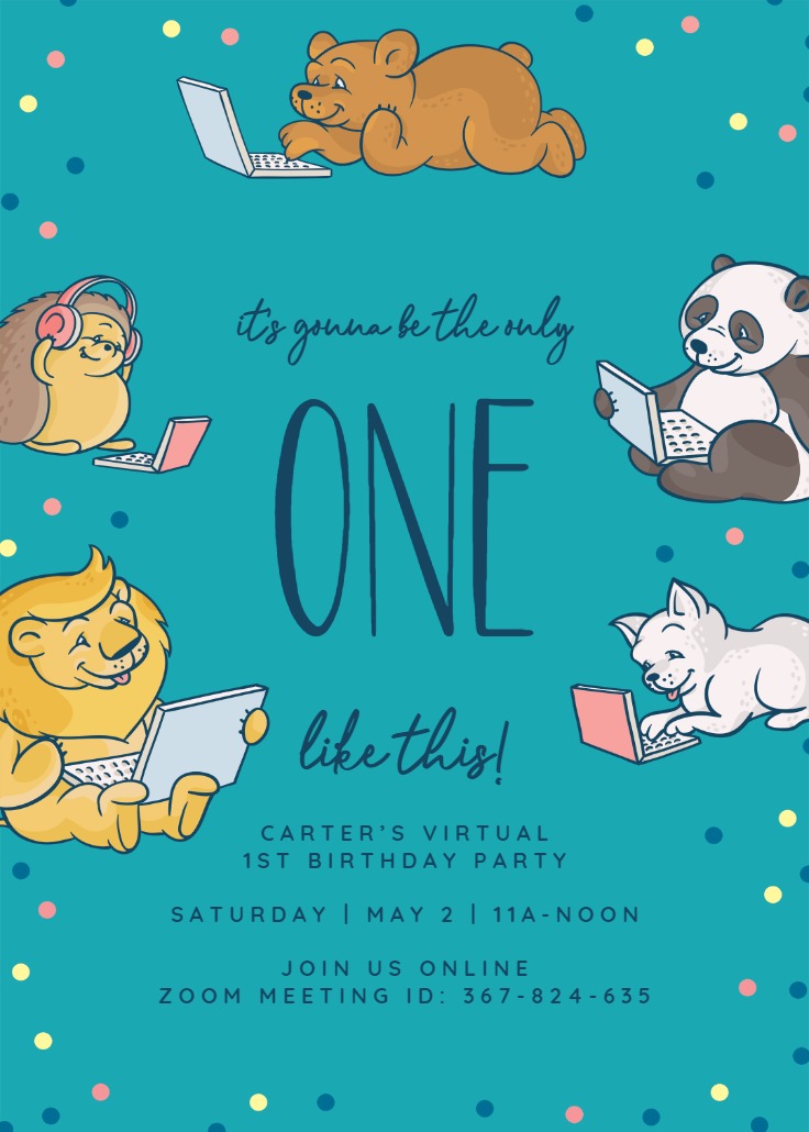 Only One - 1st Birthday Invitation Template (Free) | Greetings Island