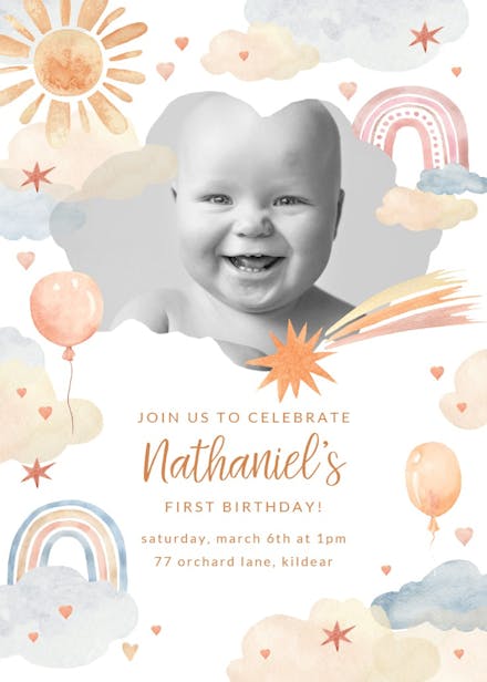Baby Birthday Invitation Templates (Free) | Greetings Island