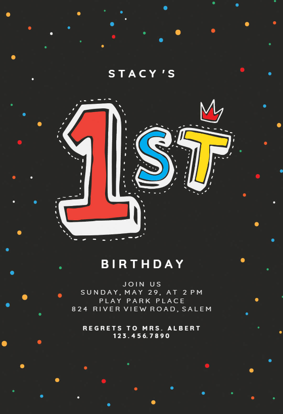 Celebrating First Birthday - Birthday Invitation Template (Free ...