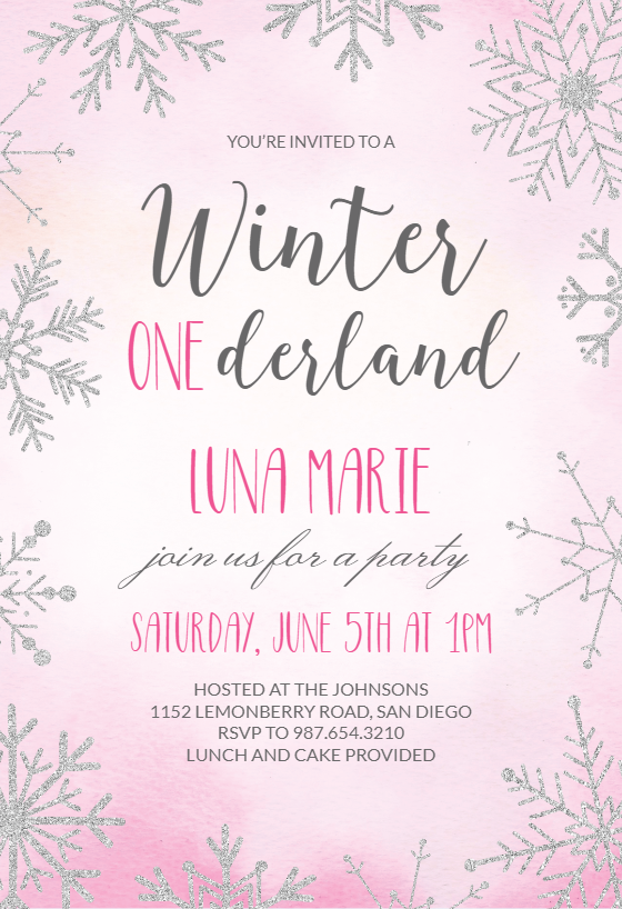 Winter snow flakes - Christmas Invitation Template (Free) | Greetings ...