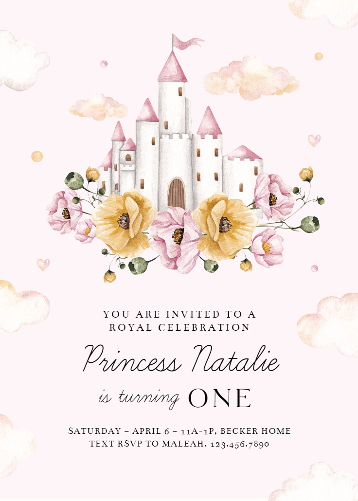 Fairy Tale Dreams - 1st Birthday Invitation Template | Greetings Island