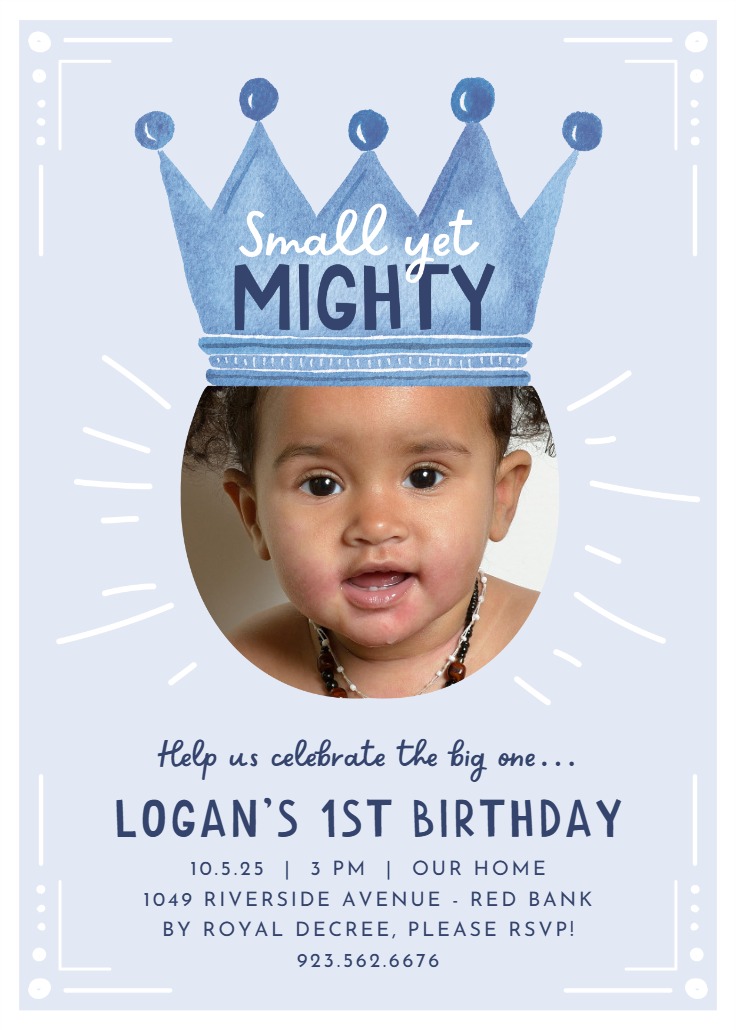 Small Yet Mighty - 1st Birthday Invitation Template (Free) | Greetings ...