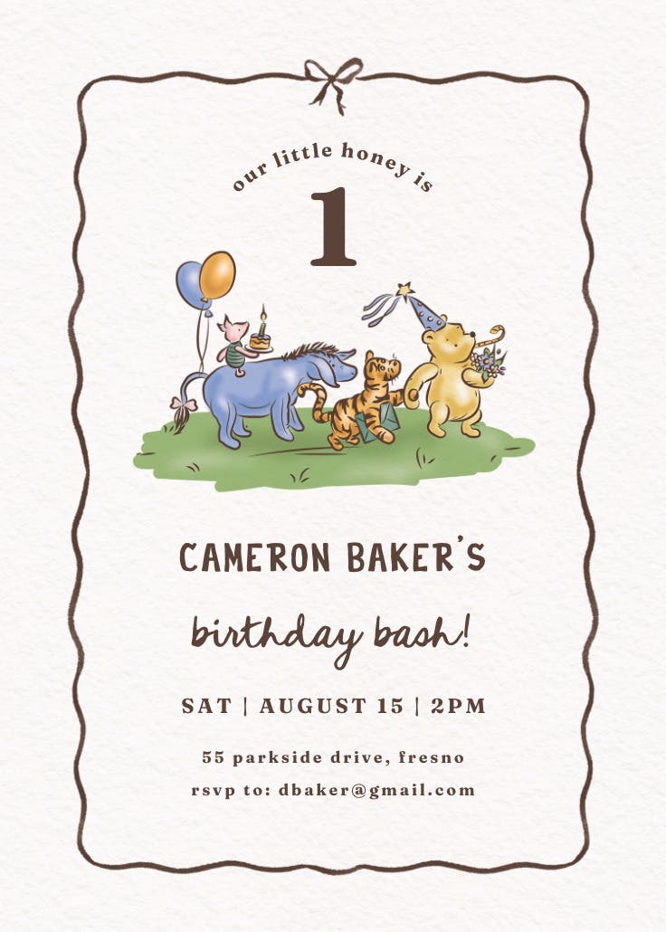 Sweet Woodlands - 1st Birthday Invitation Template (Free) | Greetings ...