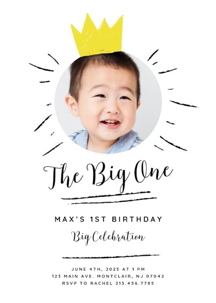 Lion Wild One - 1st Birthday Invitation Template (Free) | Greetings Island