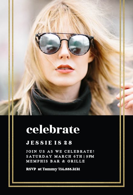 Fancy Frame - Birthday Invitation Template (Free) | Greetings Island