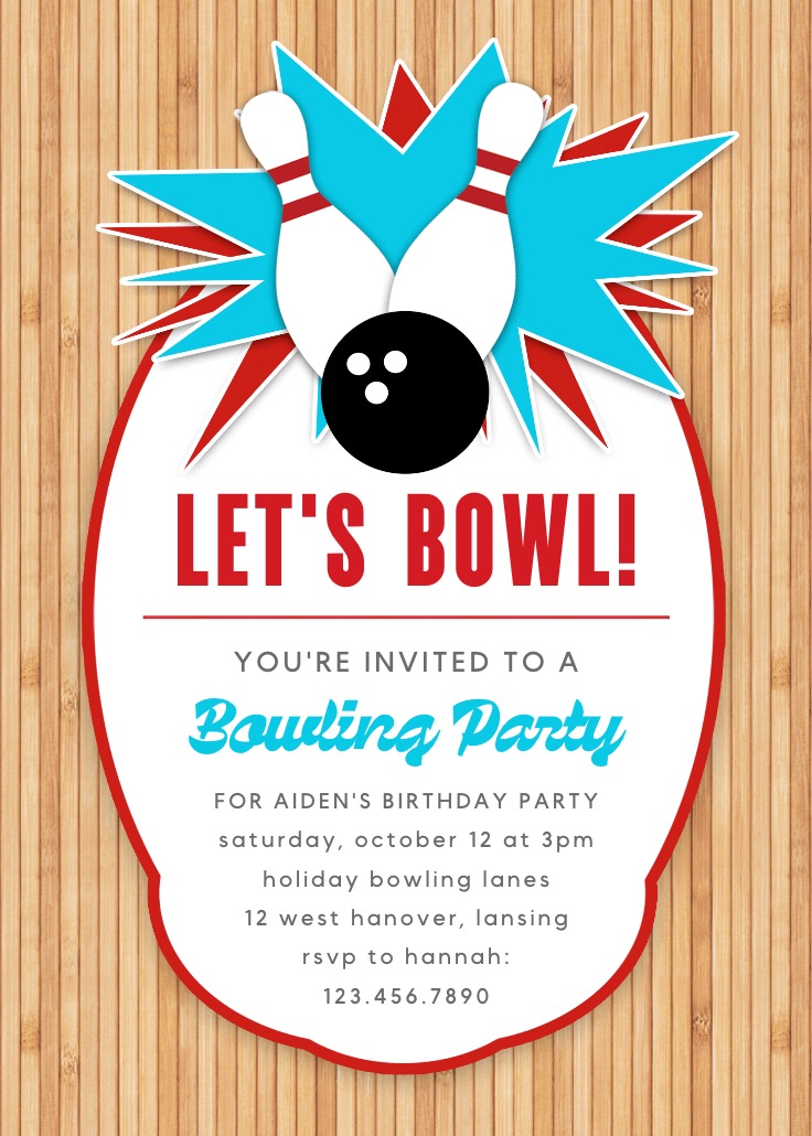 Birthday Bowling - Birthday Invitation Template (Free) | Greetings Island
