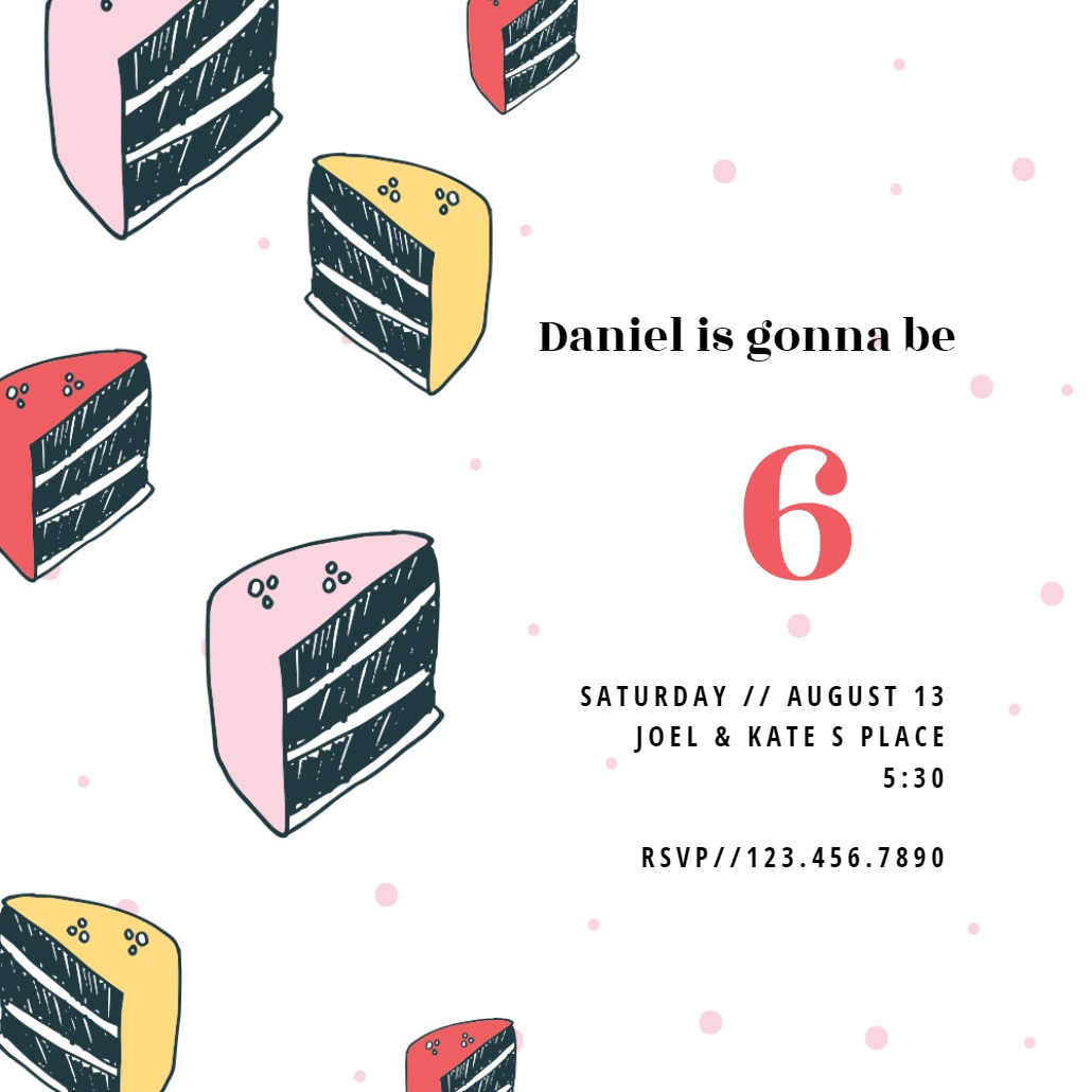 Cake Cake Cake Cake - Birthday Invitation Template (Free) | Greetings ...