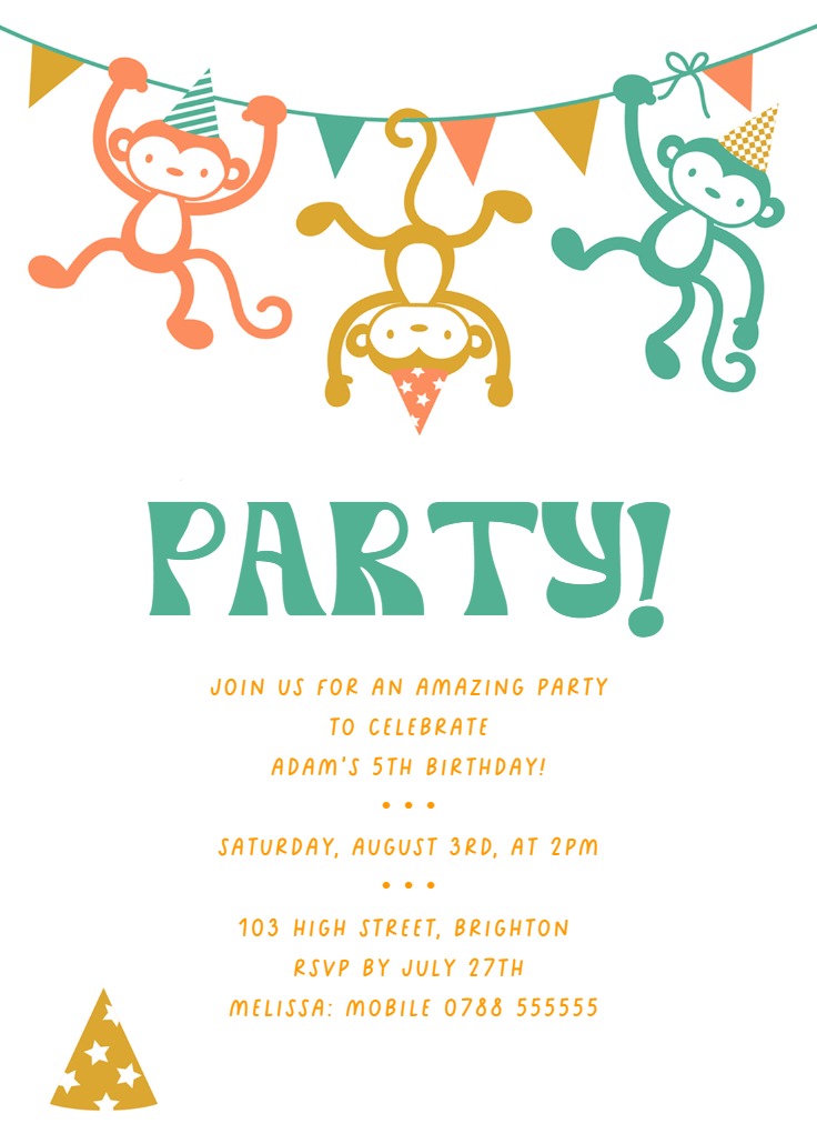 Childrens Party - Birthday Invitation Template (Free) | Greetings Island