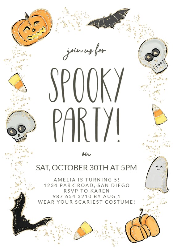 Cute Halloween - Halloween Party Invitation Template | Greetings Island