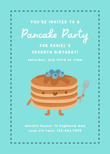 Food Fun Waffle - Birthday Invitation Template (Free) | Greetings Island