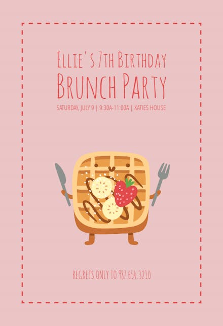 Food Fun - Brunch & Lunch Invitation Template (Free) | Greetings Island