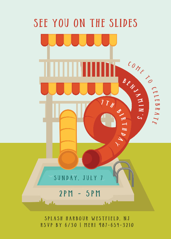 Splash & Slide - Birthday Invitation Template (Free) | Greetings Island