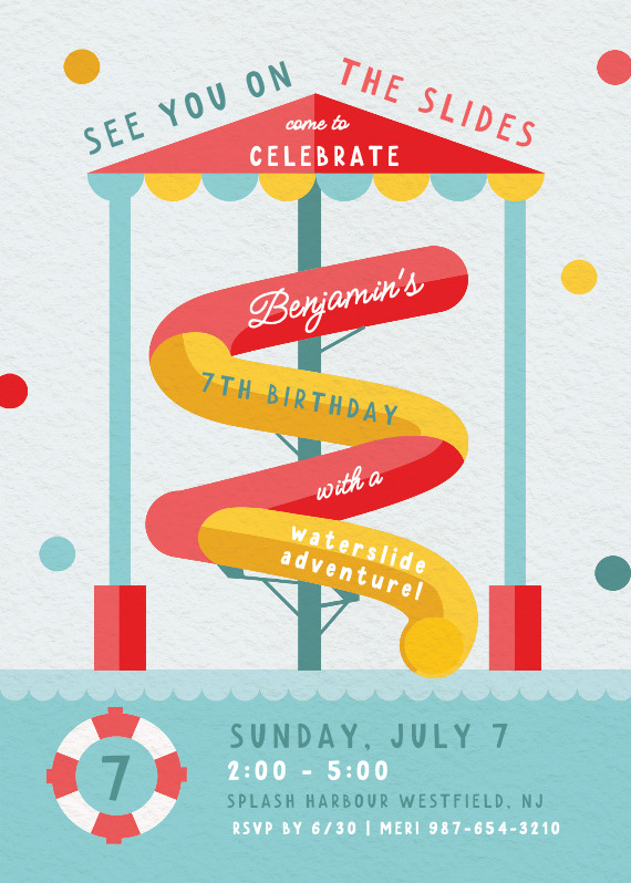 See You on the Slide - Birthday Invitation Template (Free) | Greetings ...