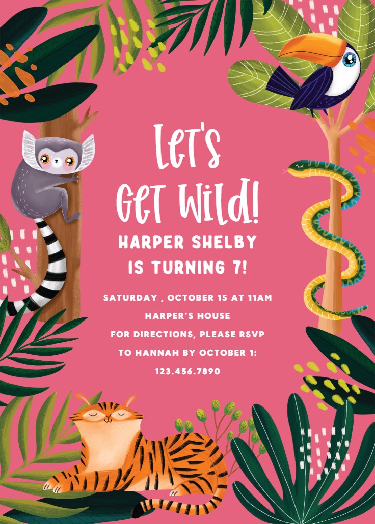 Wild O'clock - Birthday Invitation Template | Greetings Island