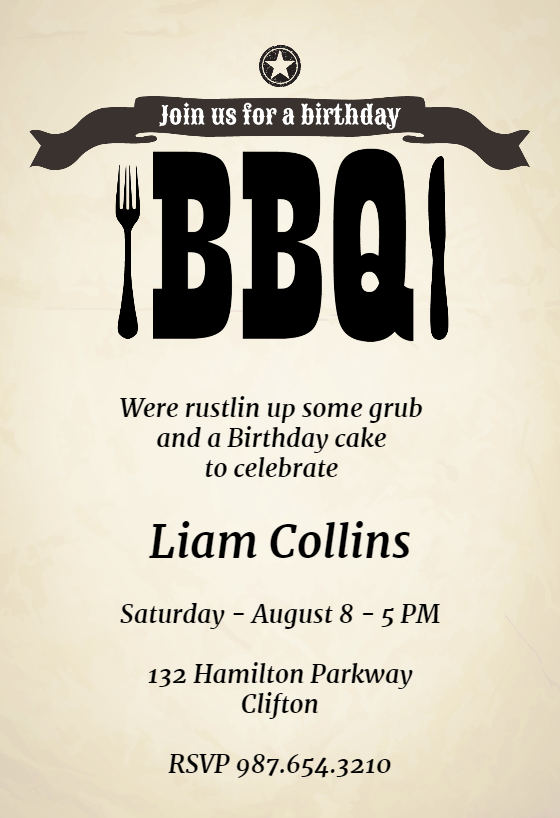 Grill Gathering - Birthday Invitation Template (Free) | Greetings Island