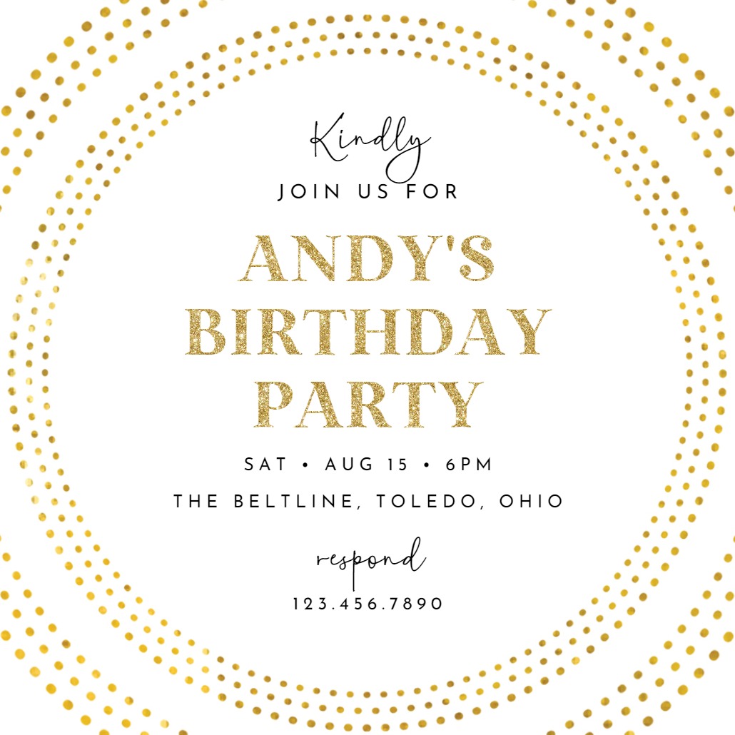 Dot Ripples - Birthday Invitation Template (Free) | Greetings Island