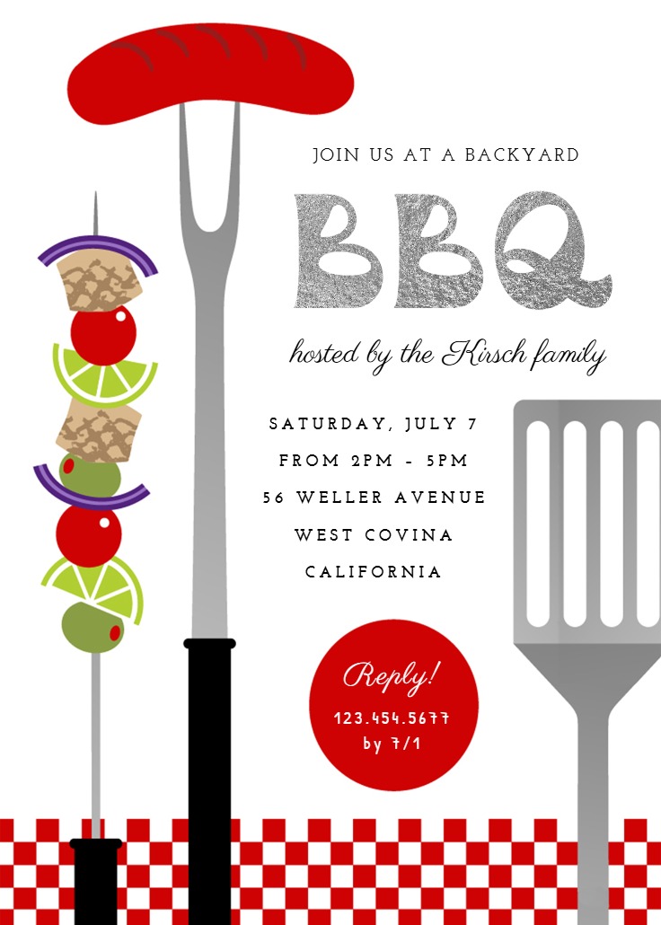 Birthday BBQ - BBQ Party Invitation Template | Greetings Island
