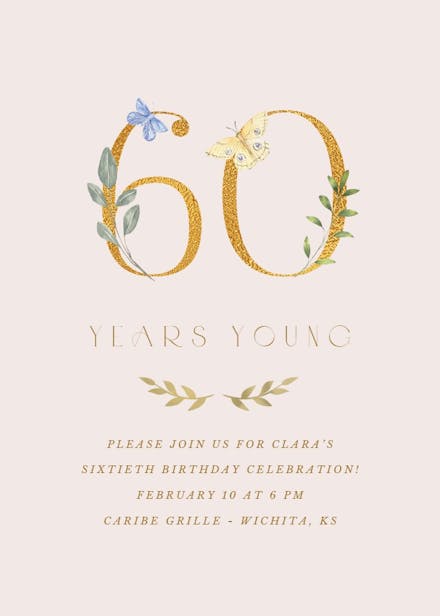 Just a Number 60 - Birthday Invitation Template | Greetings Island