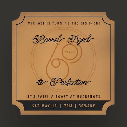 Barrel Aged - Birthday Invitation Template (Free) | Greetings Island