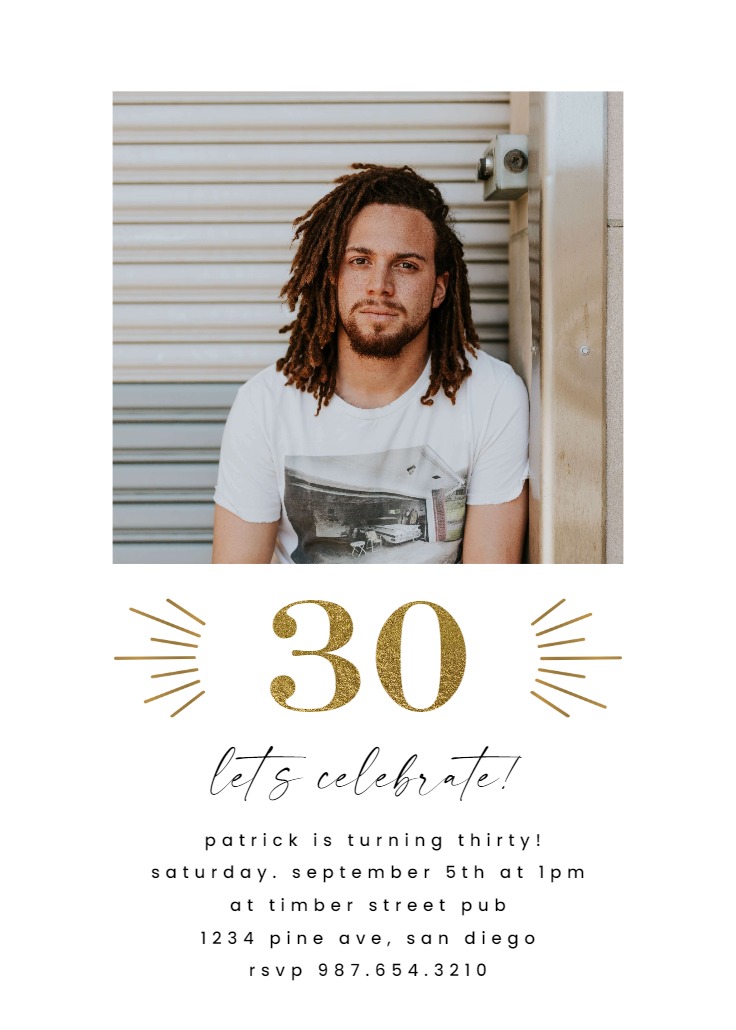 Milestone birthday 30 - Birthday Invitation Template (Free) | Greetings ...