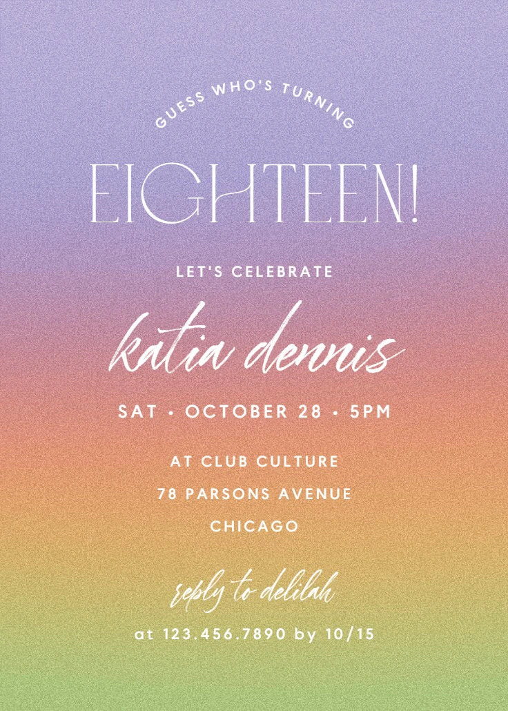 Big text - Birthday Invitation Template (Free) | Greetings Island