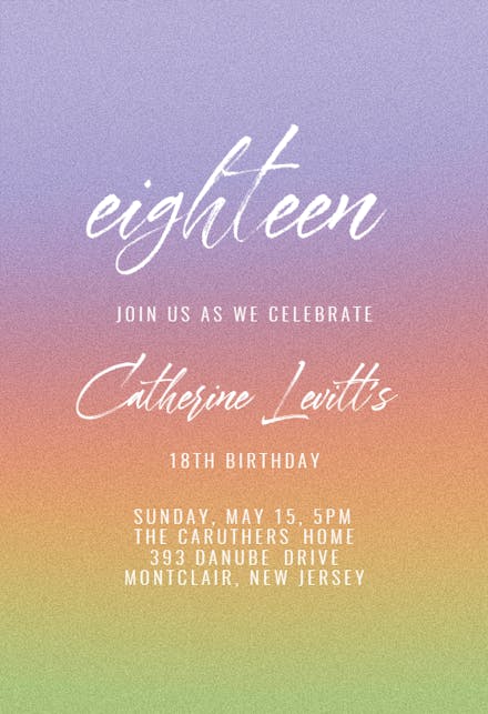 Big Text - Birthday Invitation Template (Free) | Greetings Island