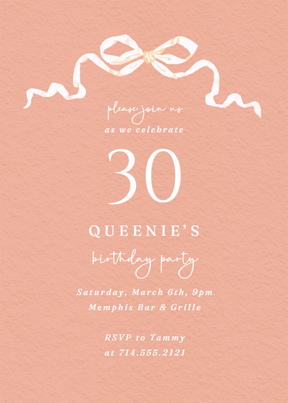 Black Ribbons - Birthday Invitation Template | Greetings Island