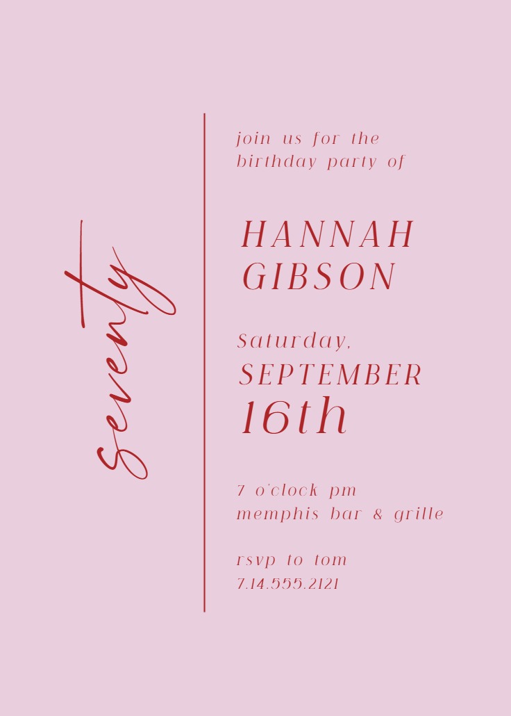 Charming Lines - Birthday Invitation Template (Free) | Greetings Island