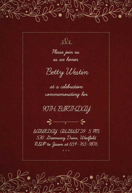 Charming Simplicity - Birthday Invitation Template (Free) | Greetings ...