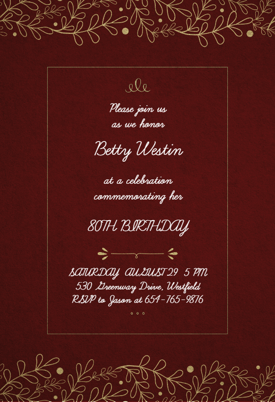 Watercolor Classic - Birthday Invitation Template (Free) | Greetings Island