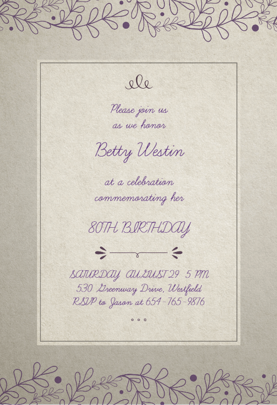 Watercolor Classic - Birthday Invitation Template (Free) | Greetings Island