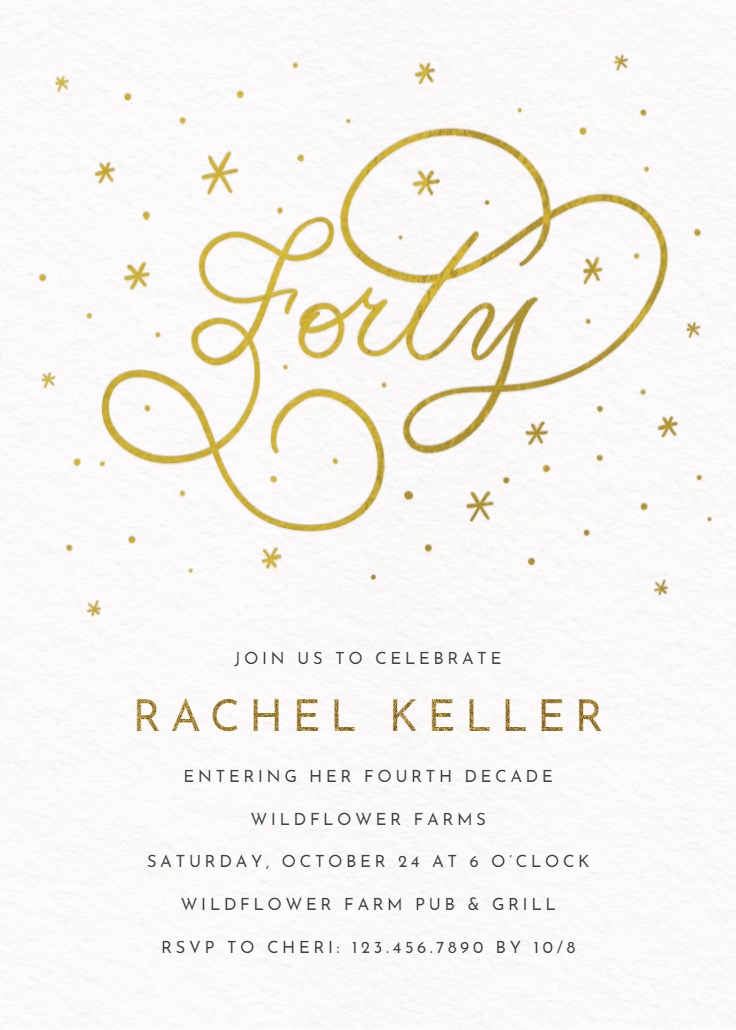 Decades 40 - Birthday Invitation Template | Greetings Island
