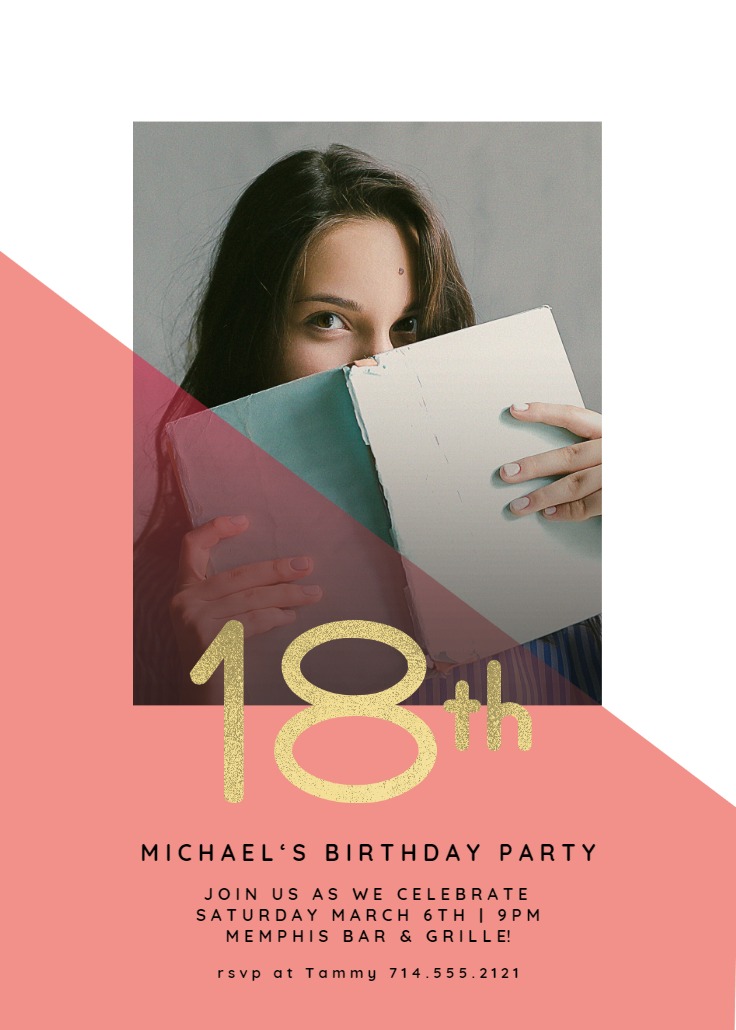 Diagonal split - Birthday Invitation Template (Free) | Greetings Island