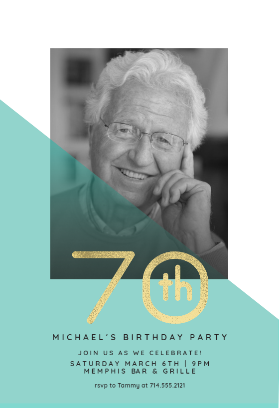 Seventy Shining - Birthday Invitation Template (Free) | Greetings Island