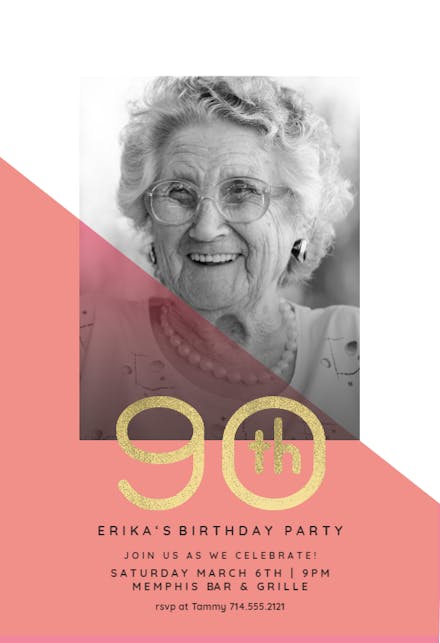 Diagonal Split 90 - Birthday Invitation Template (Free) | Greetings Island