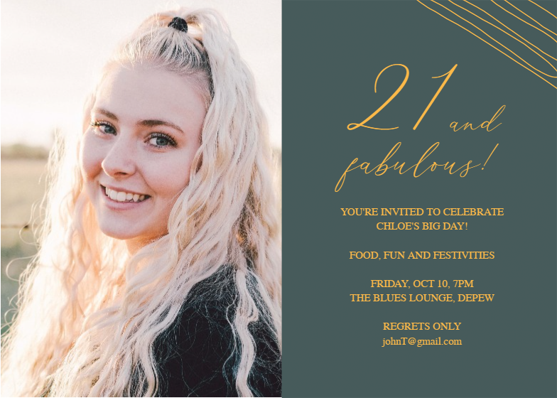 Fab 21 - Birthday Invitation Template (Free) | Greetings Island