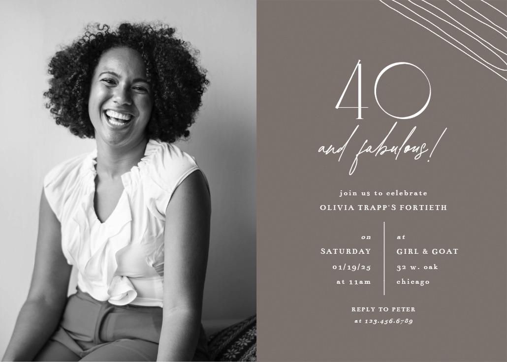 Fab 40 - Birthday Invitation Template (Free) | Greetings Island