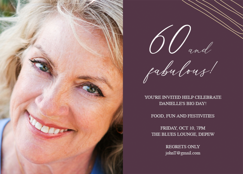 Fab 60 - Birthday Invitation Template (Free) | Greetings Island