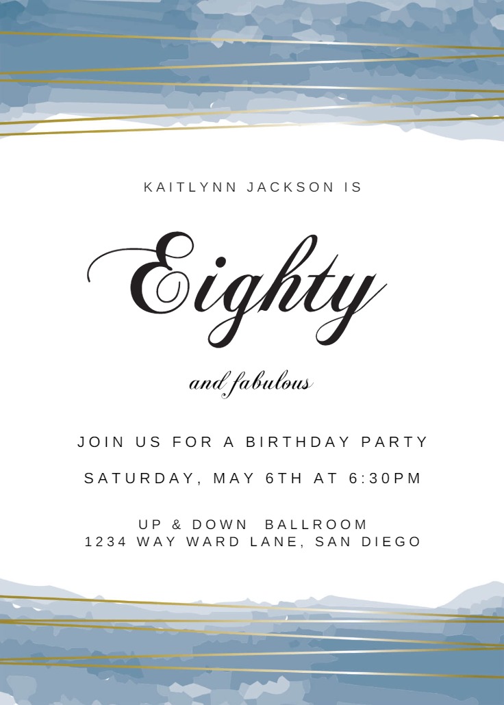 Fabulous Eighty - Birthday Invitation Template | Greetings Island