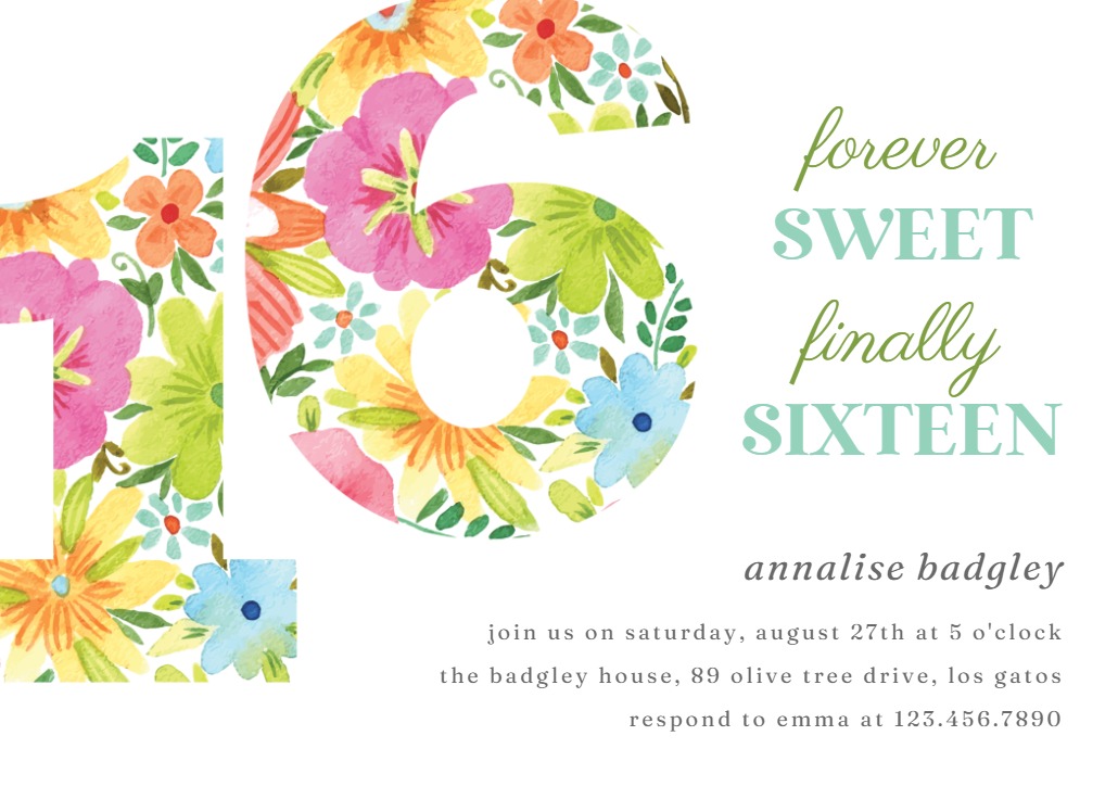 Finally & Forever - Sweet 16 Invitation Template (Free) | Greetings Island