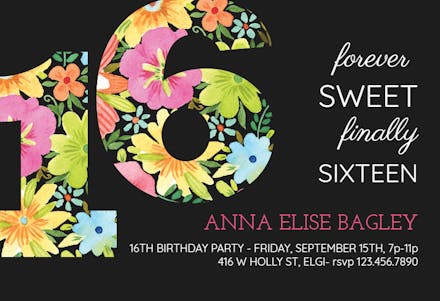 Finally & Forever - Sweet 16 Invitation Template (Free) | Greetings Island