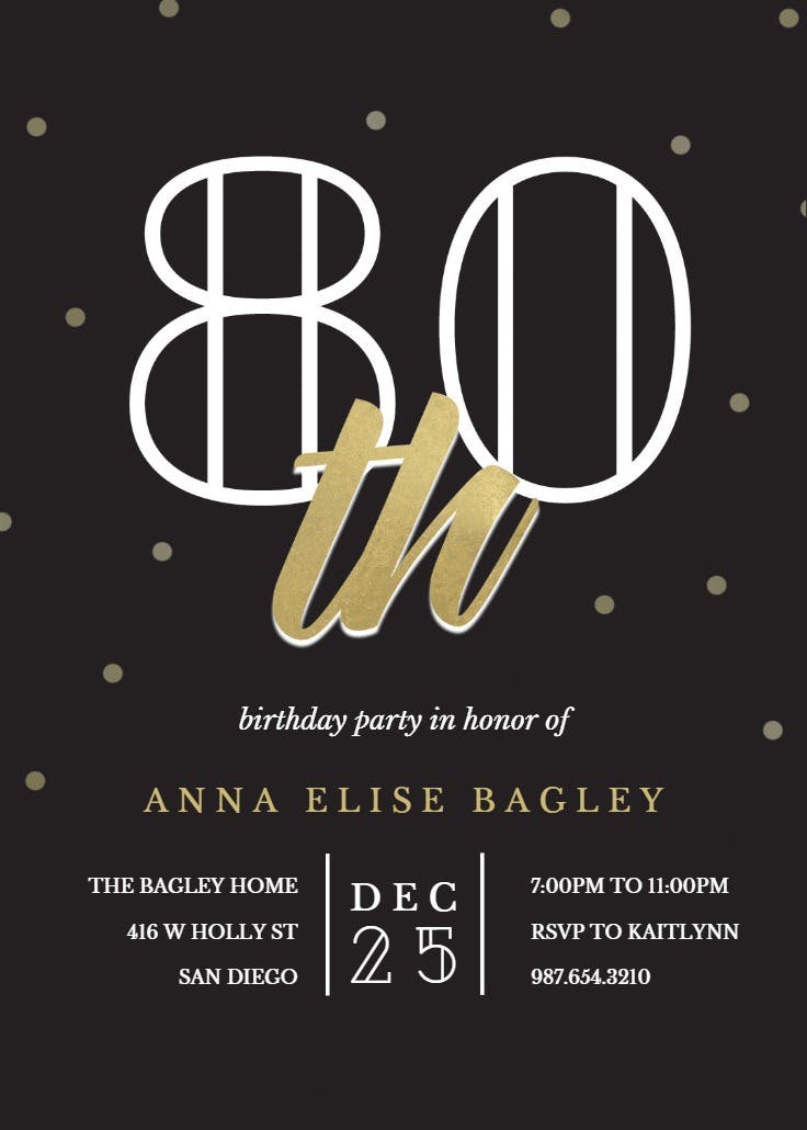 Gold Texture Birthday Invitation Template Greetings Island