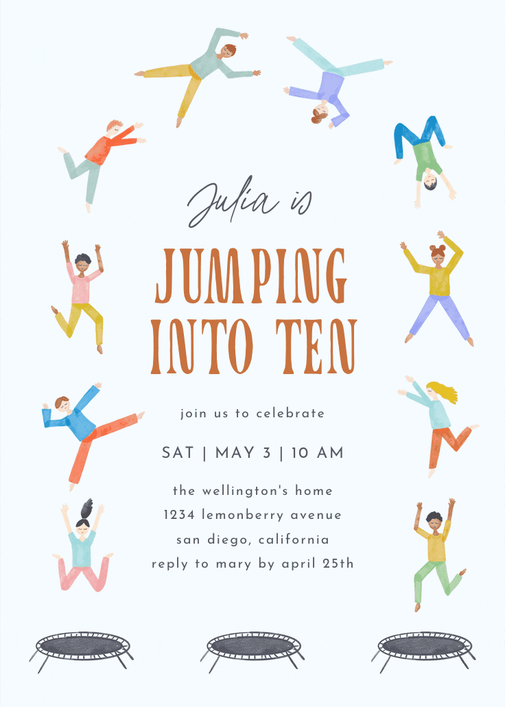 Jump Birthday Party - Party Invitation Template | Greetings Island