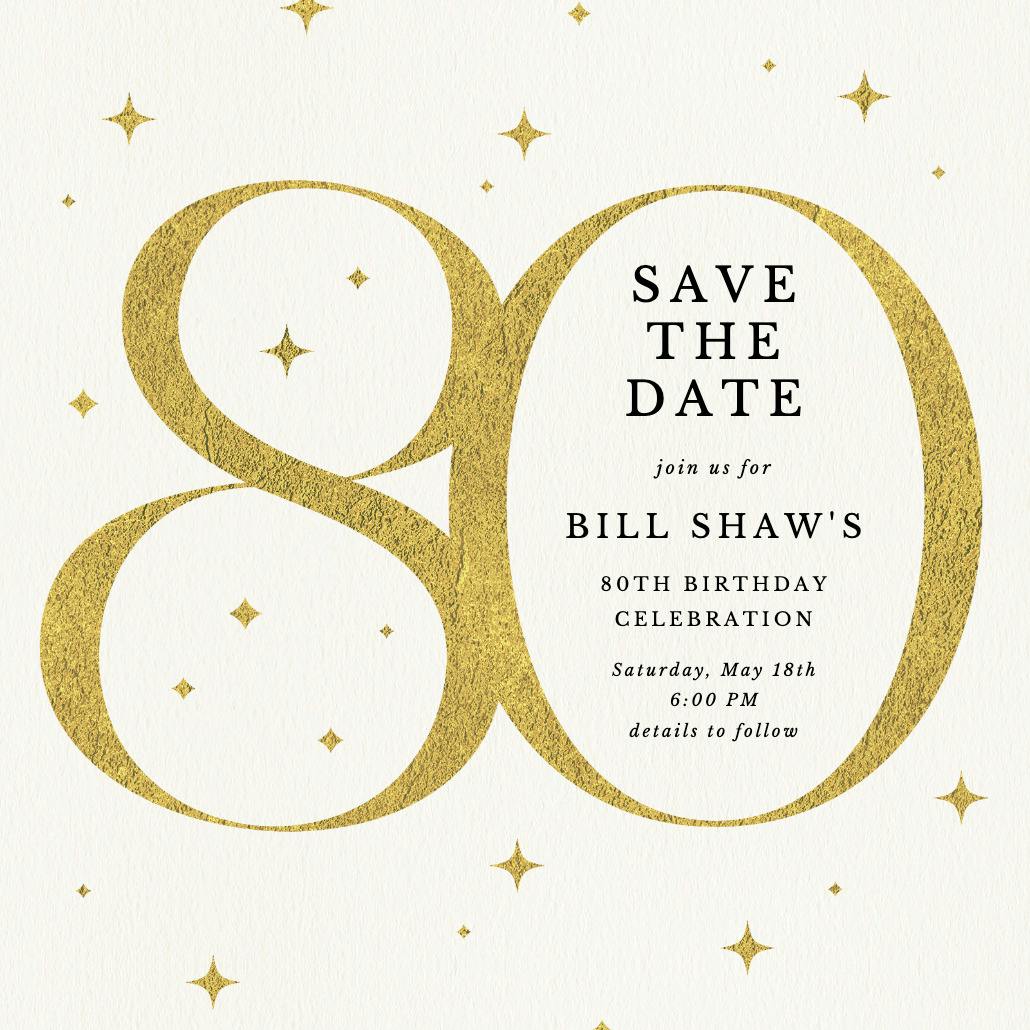 Just A Number 80 Birthday Invitation Template Greetings Island